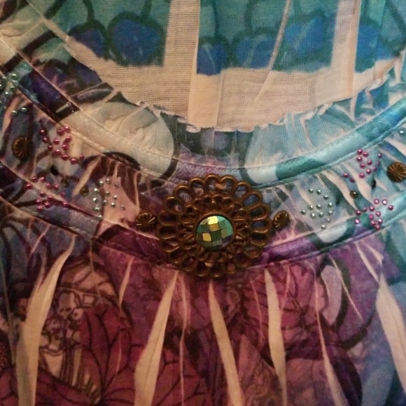 B.L.E. U. | Tops | Gorgeous Bejeweled Top By Bleu | Poshmark